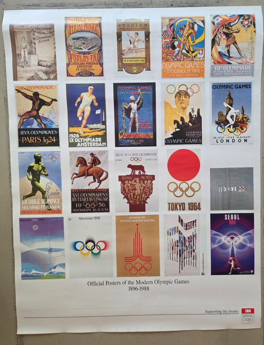 Official Posters of the Modern Olympic Games 1896-1988 Poster/3M/Seoul ...
