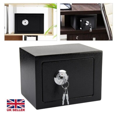 SOLID STEEL SAFE HEAVY DUTY FIREPROOF HOME OFFICE MONEY CASH VALUABLES ...