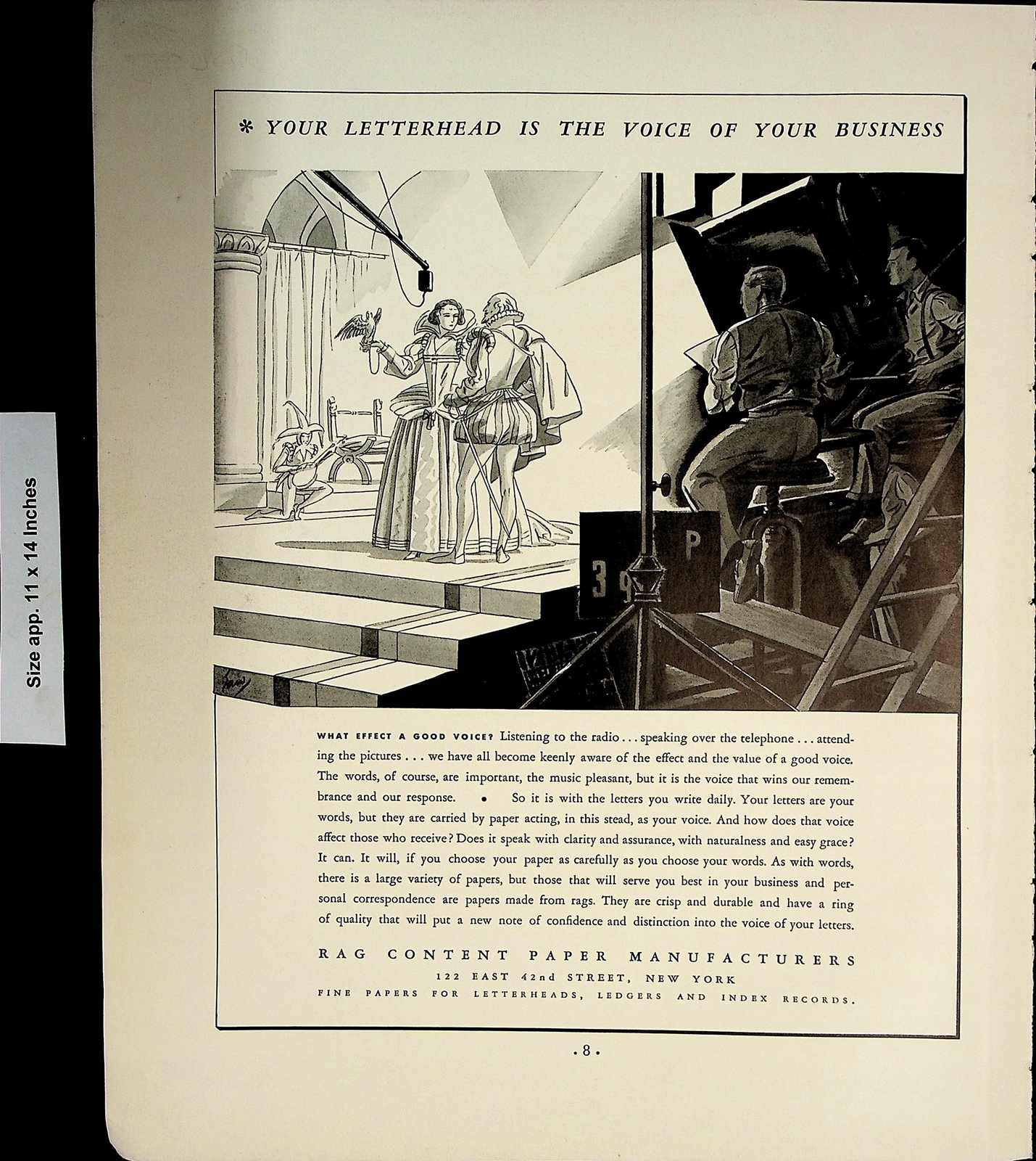 1937 Rag Content Paper Manufacturing Opera Vintage Print Ad 5902 | eBay