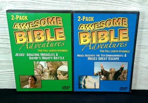 NEW DVD Lot of 2 Awesome Bible Adventures Jesus David Moses 4 Episodes ...