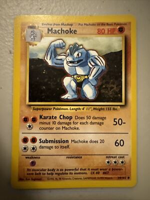 Machoke Base Set 34/102 Uncommon Pokemon Card 1999 | eBay
