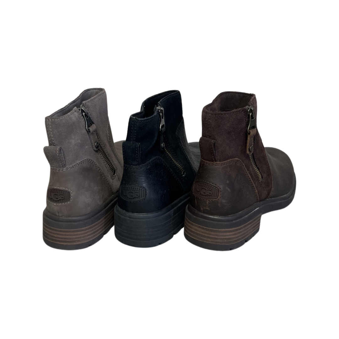 UGG Women's Harrison Black Brown Grey Waterproof Zip Leather Boots ...
