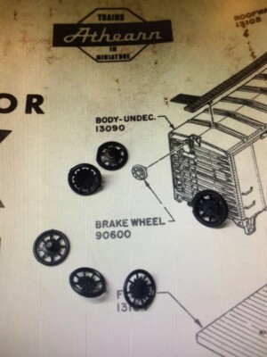 Athearn HO Freight Car Brake Wheels Part #90600 / ATH90600 Pack / NEW ...