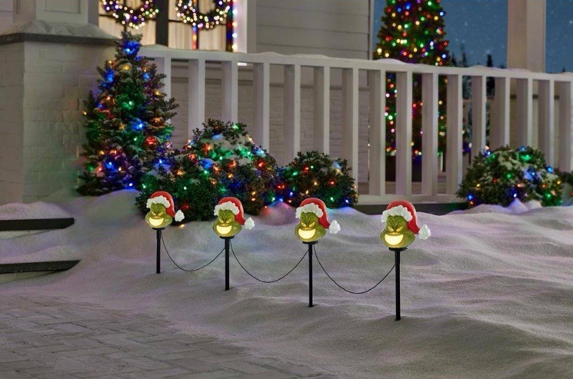 Dr. Seuss The Grinch Pathway Stake Lights Set Of 4 Brand NEW FREE ...