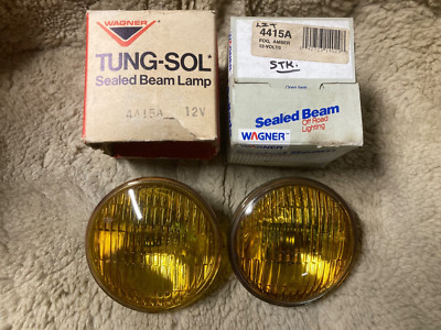 1950s 1960s Ford GM MoPar car, truck NOS 12V amber fog light bulbs, 4. ...
