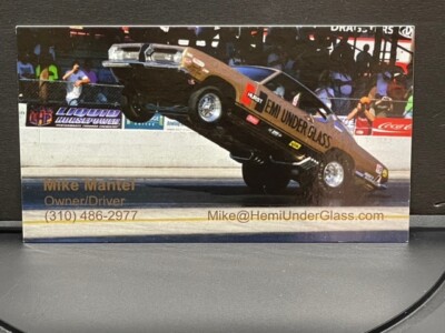 VRHTF NHRA DRAG RACING BUSINESS CARD FOR "HURST HEMI UNDER GLASS" | eBay