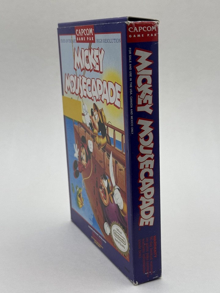 Mickey Mousecapade NES BLANK BANNER Misprint Label Complete In Box ...