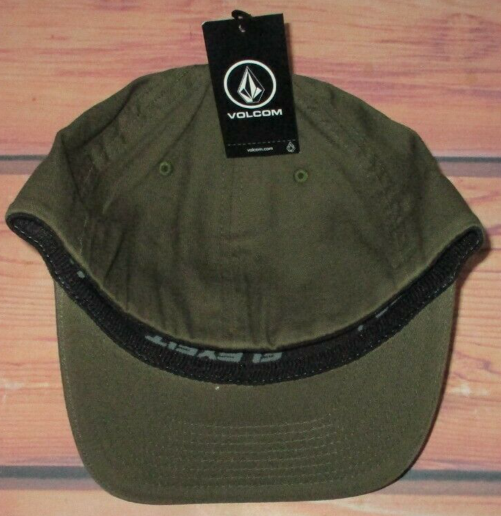 MENS VOLCOM MILITARY GREEN FLEXFIT HAT FITTED CAP SIZE S/M | eBay