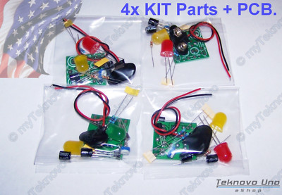 4x KIT Parts Dual JUMBO LED Adjustable Flasher Flip-Flop Transistorized ...