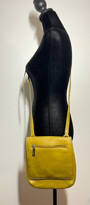 Hobo International EUC Chartreuse Leather Crossbody Shoulder Bag Purse ...
