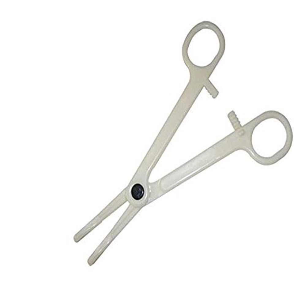 5pcs High Strong Disposable Plastic Slotted Piercing Round Forceps ...