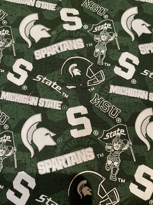 Michigan State University Spartans College Cotton Fabric ( 1/4 Yard ) 9 ...