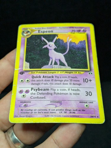 1st Edition Espeon 20/75 Neo Discovery Rare *Damaged* | eBay