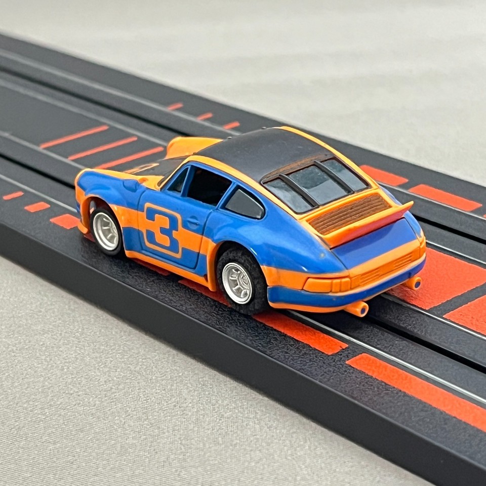 AFX Porsche 911 Carrera #3 Orange Blue Black HO Slot Car Tomy In stock ...