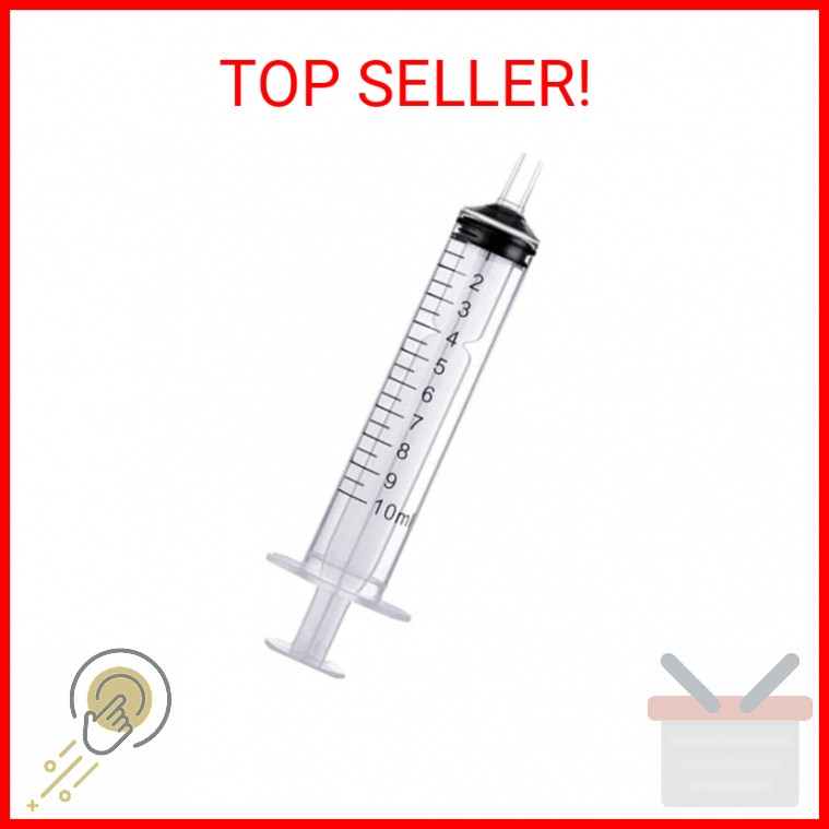 20 Pack 10ml Plastic Sterile Syringes for Science Labs, Liquids ...