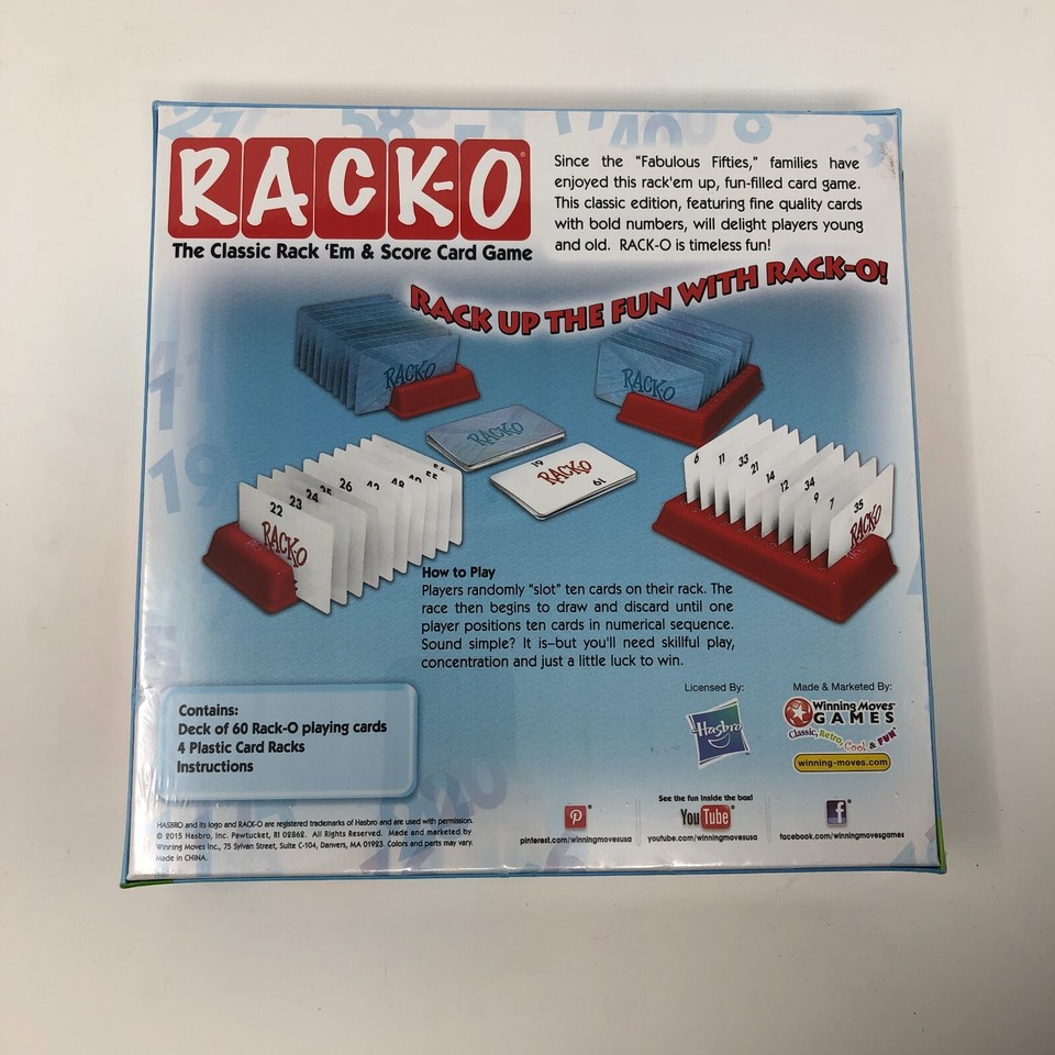 RACK-O The Classic Rack ‘Em & Score Card Game Family Fun SEALED ...