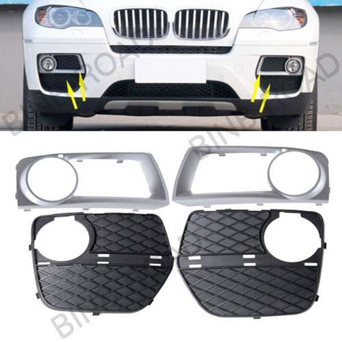Pair For 2012-2014 BMW X6 E71 Bumper Fog Light Grille Cover W/ Trim ...