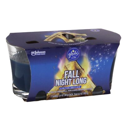 Glade Fall Night Long- Candle Twin Pack (2- 3.4 oz Candles) | eBay