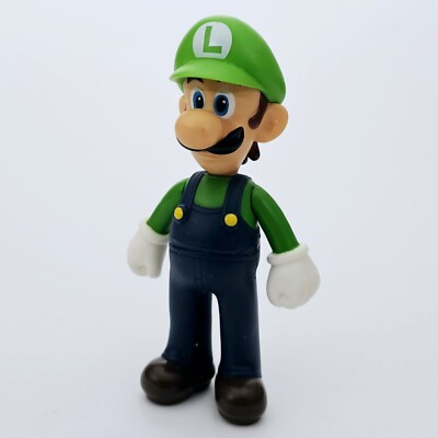 Super Mario Bros. 5" Poseable Mini Vinyl Statue Luigi 13cm Moving Arms ...