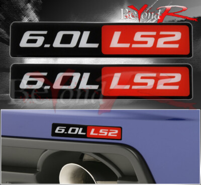 2X 6.0L Ls2 Red Black Jdm Emblem Decal Sticker Badge Bumper Dash ...