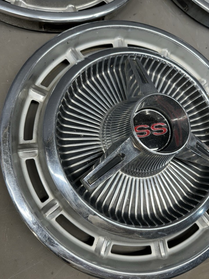 1965 1966 Chevy Impala SS Hubcaps 14" Wheel Covers Hub Caps Super Sport ...