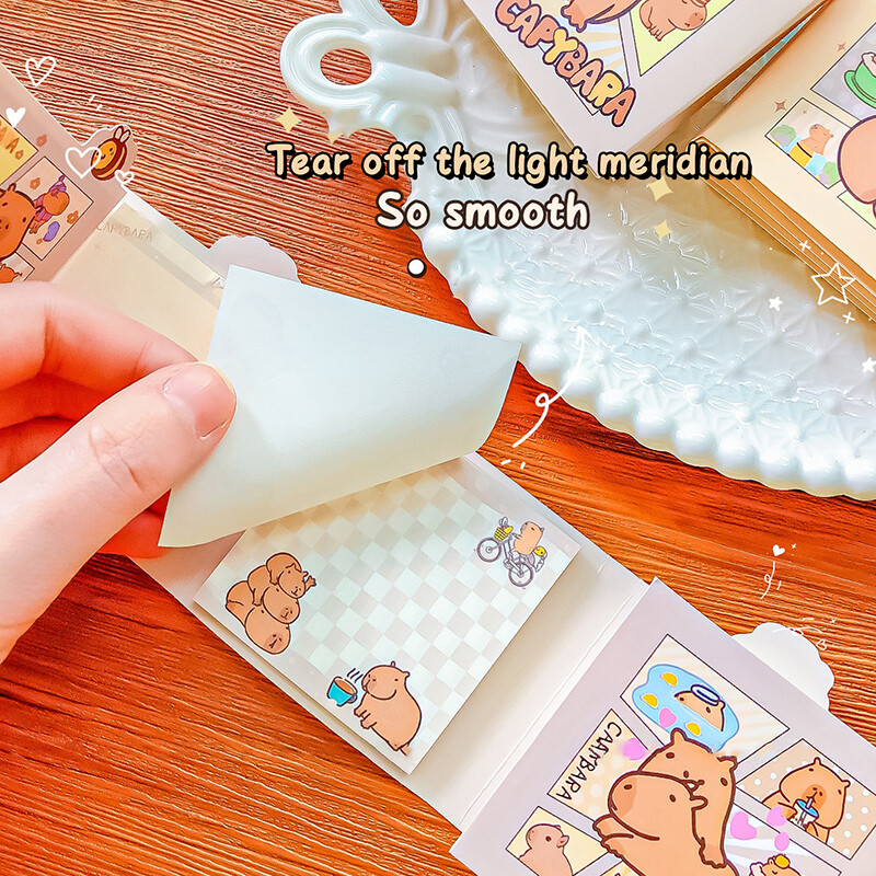 70Sheets Portable Notebook Creative Cartoon Cute Capybara Sticky Note ...