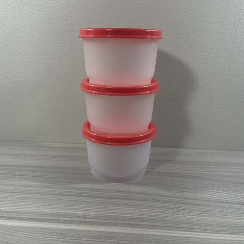 Tupperware Small Snack Cups Clear w/Watermelon Seals Lids Set of 3 New ...