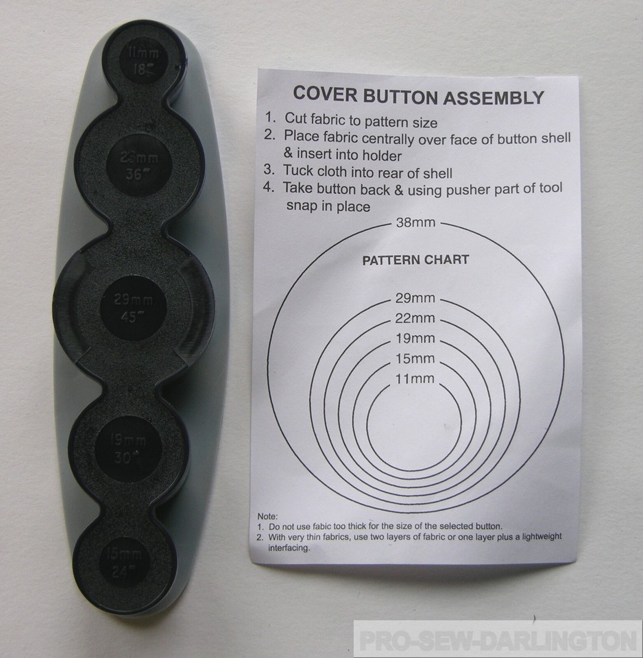 PLASTIC SELF COVER BUTTONS 11mm 15mm 19mm 22mm 29mm ( CHOICE OF ...