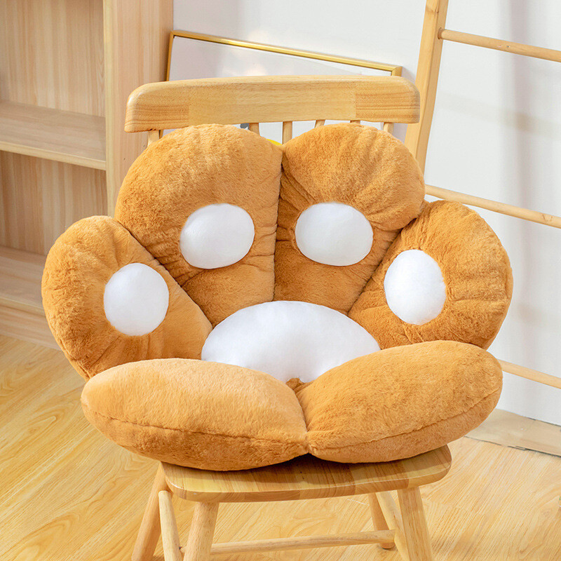 Cute Cat Paw Plush Chair Cushion Child Seat Cushion Sofa Back Pillow ...