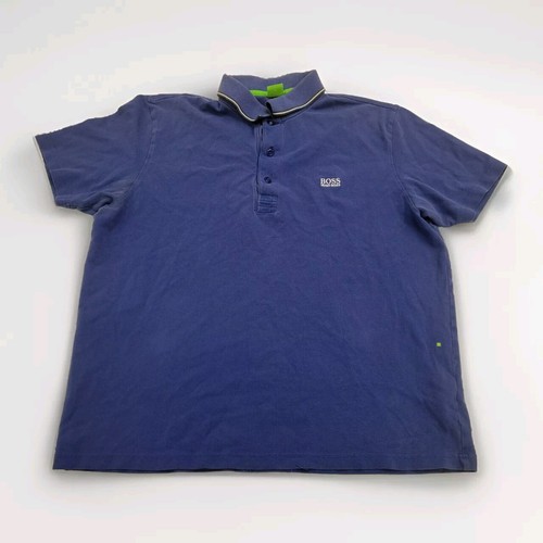 Hugo Boss Green Label Men's XL Royal Blue Paule Tipped Regular Fit Polo ...
