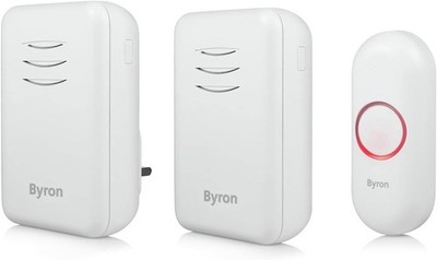 Byron Wireless Doorbell Set Portable Battery-powered Chime & Plug-In ...