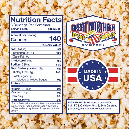 Great Northern Popcorn 1 Case Popcorn Portion Packs Kit Cinema 8 Ounce ...