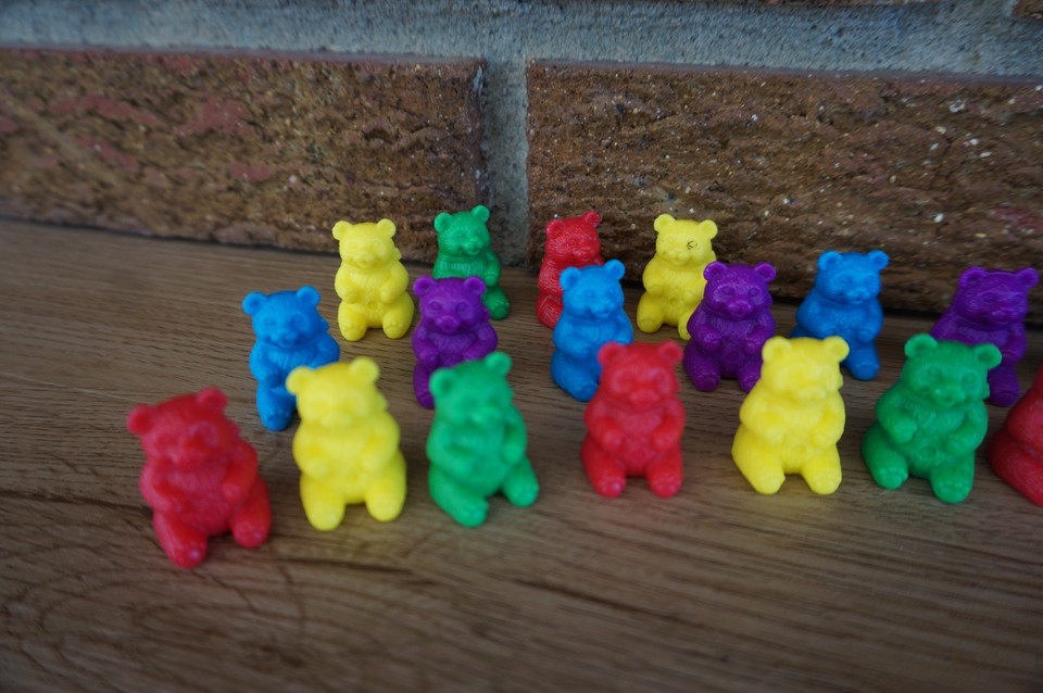 Plastic Color Teddy Bear Figure Set Lot Preschool Count Sort Math ...