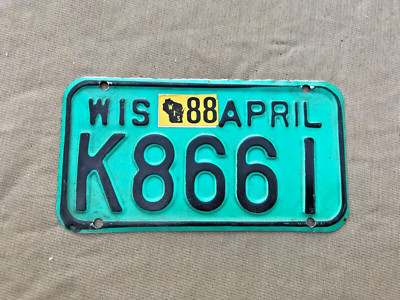 Vintage 1988 Wisconsin MOTORCYCLE Bike License Plate K8661 | eBay