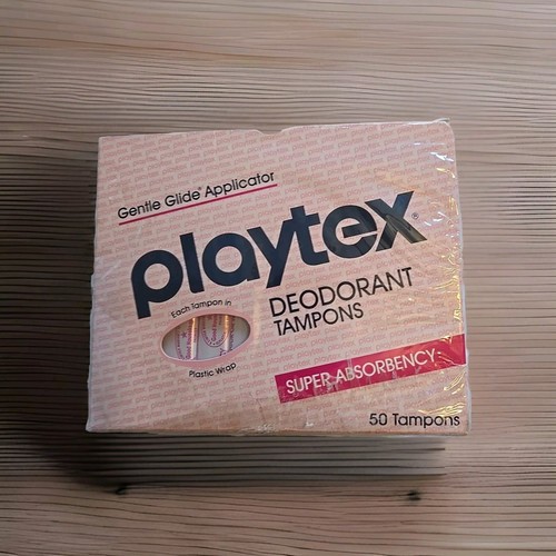 VNTG PROP Pink Sealed Box Playtex Deodorant Super Tampons Gentle Glide ...