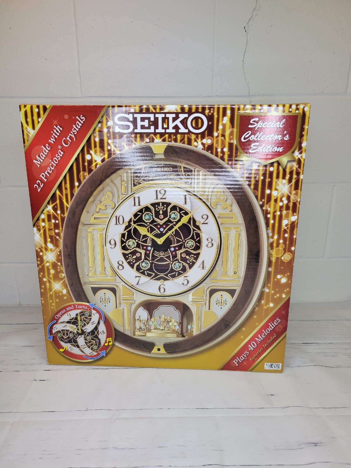 Seiko Melodies in Motion Wall Clock 40 Songs - Golden QXM394BRHZ for ...