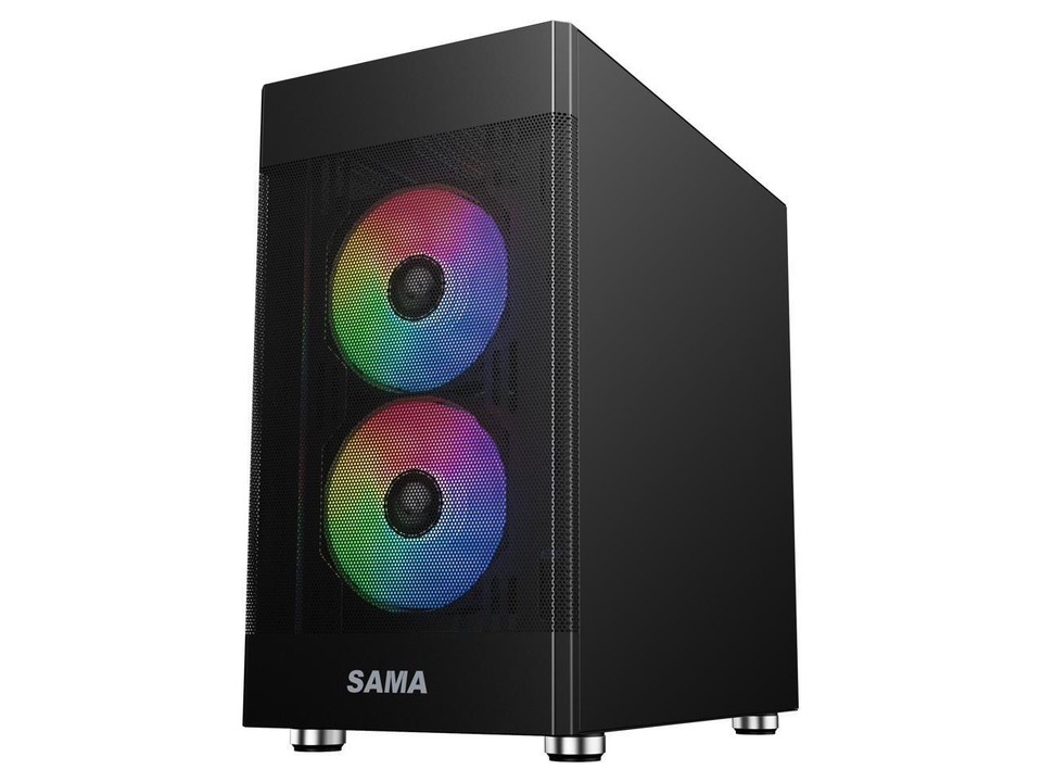 Sama ARGB Q5 Black Micro ATX Tower Gaming Computer Case, 3x120mm ARGB ...