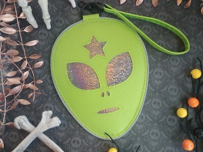 Alien Head Coin Purse Out of this World Pouch Bag Reflective Trim ...
