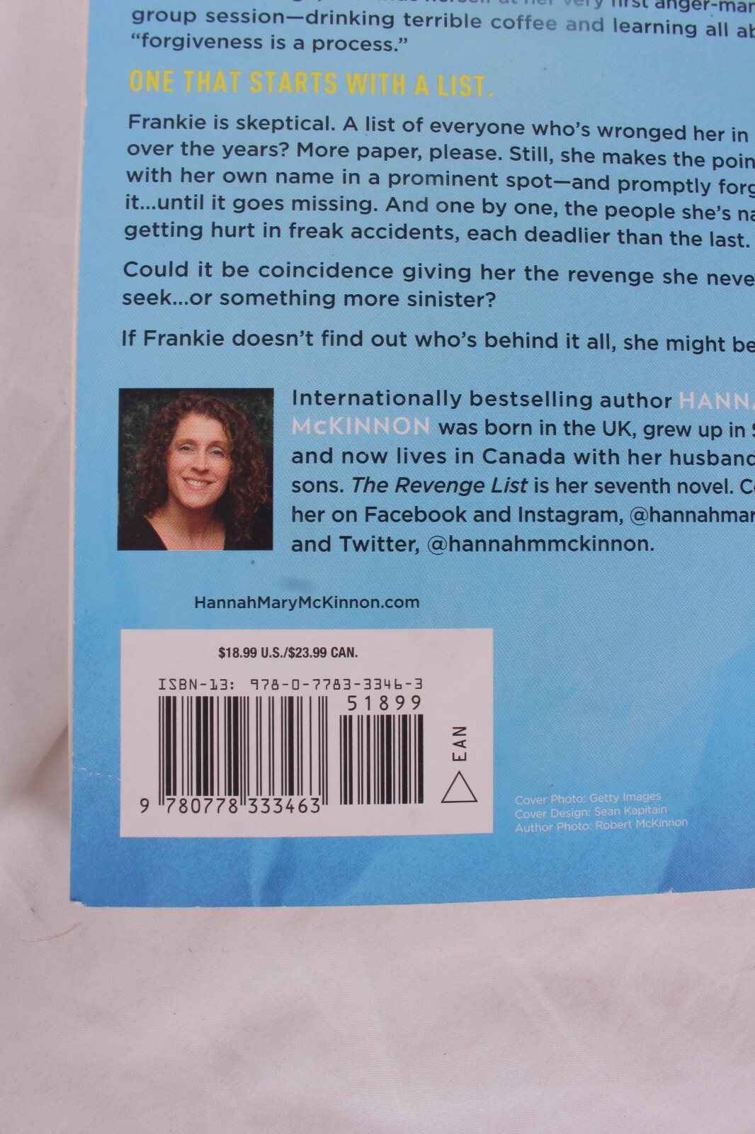 Revenge List : A Novel by Hannah Mary McKinnon (2023, Trade Paperback ...