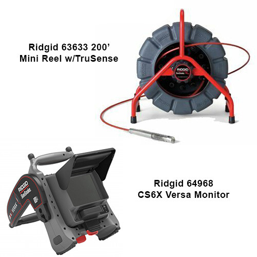 Ridgid 200' MINI Reel with TruSense (63633) CS6X Versa Monitor (64968 ...