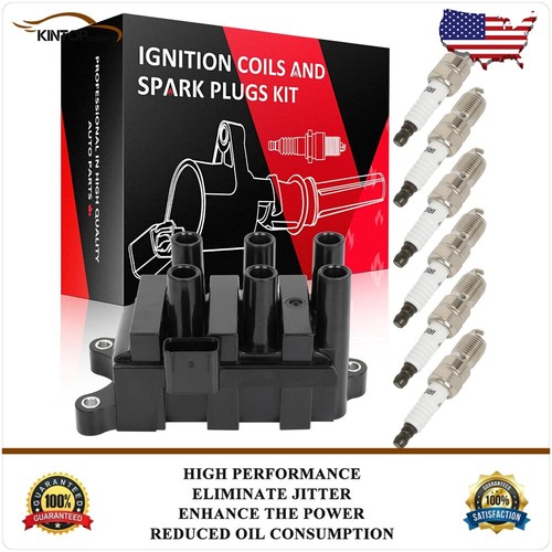 Ignition Coil & Iridium Spark Plugs Kit For Ford Mustang 2001-2004 3.8L ...