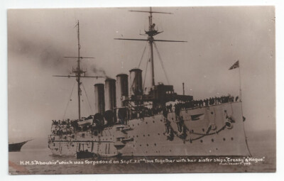 HMS ABOUKIR Cressy class Armoured Cruiser Royal Navy RP PC | eBay