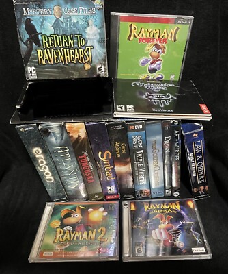 22 Vintage PC Game Lot! Rayman, Sinbad, Eragon, Huntsville, Scratches ...