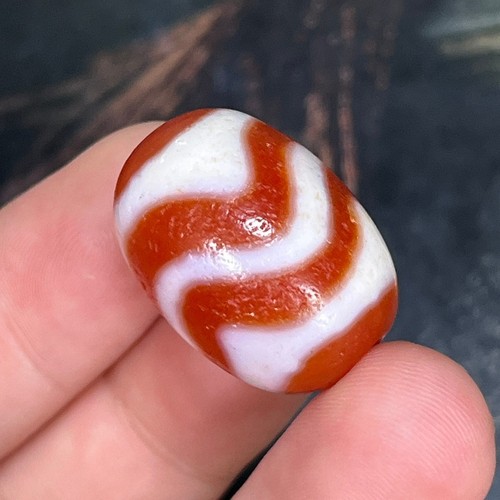 Tibetan Buddhism Agate Tiger Teeth Daluo Dzi Bead Amulet Necklace ...