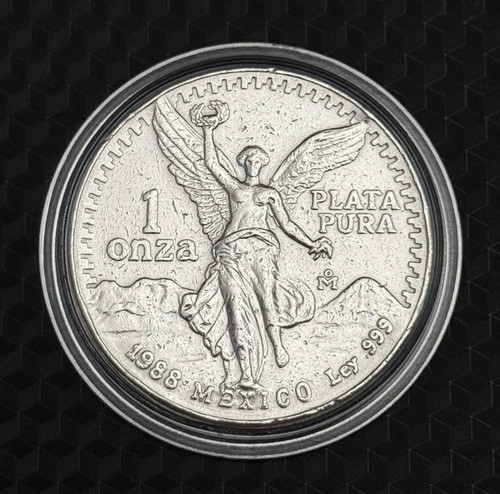 1988 Mexico Libertad Onza Pura Plata 1 oz .999 Silver Coin *Better Date ...