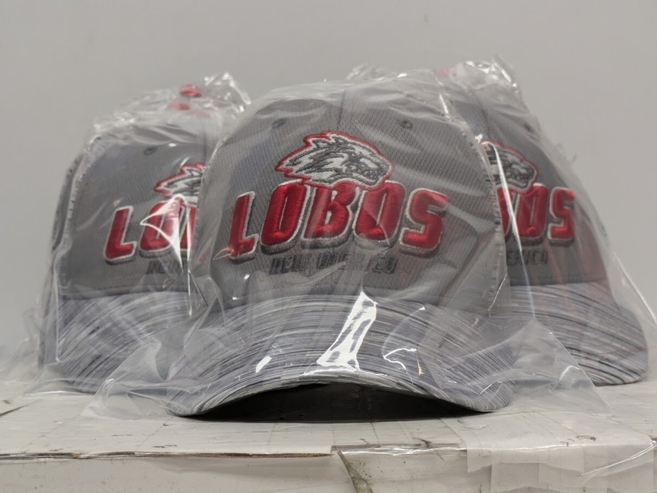 New Mexico Lobos Hat Baseball Dad Snapback BallCap Gray Red Logo OSFM ...