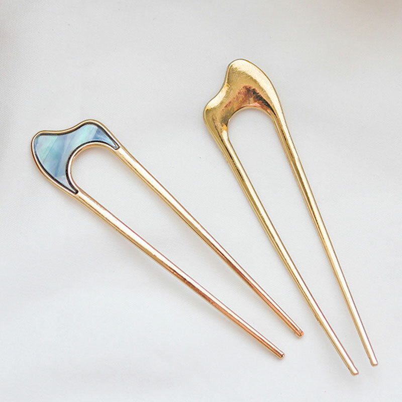 Women Hair Pin U Shaped Fork Stick French Fashion Hairstyle Metal Hair ...