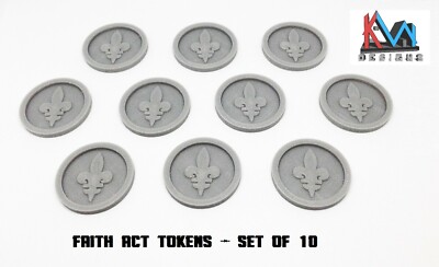 3D Printed - 32mm Faith Act / Command Point Tokens (Sets of 5 & 10 ...