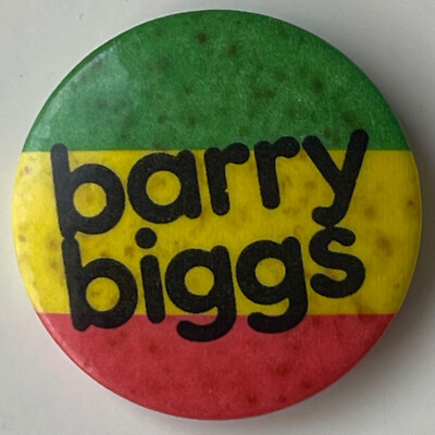 Vintage 1970's-1980s BARRY BIGGS badge roots reggae pin 1" button rasta ...