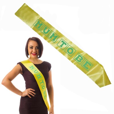 Baby Shower - Mum to Be Sash - Yellow & Green | eBay
